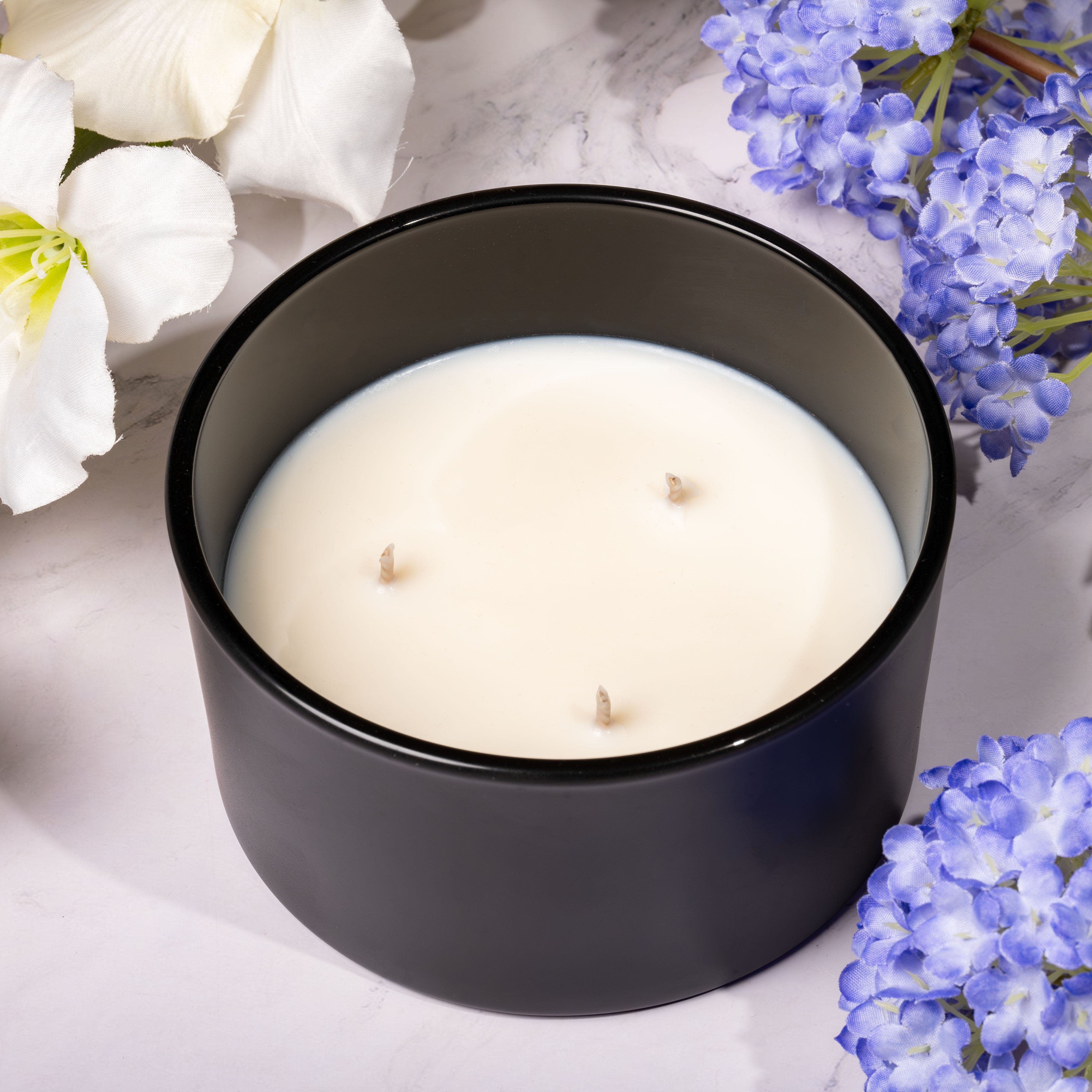 50cl (17.5oz) Externally Black Matt Candle Glass Bowl for Candle Maker ...