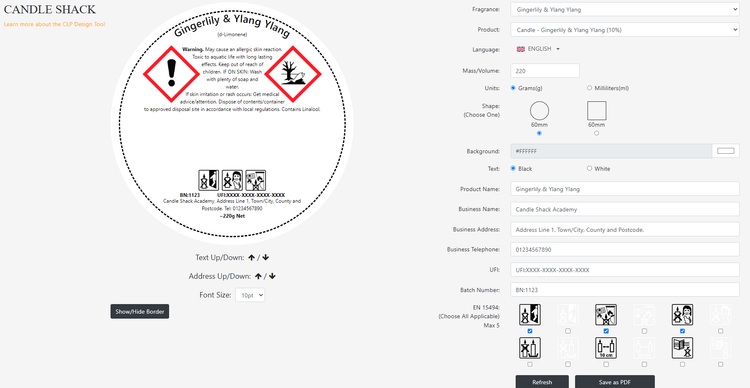 What is CLP Labelling, CLP Labels, – Candle Shack